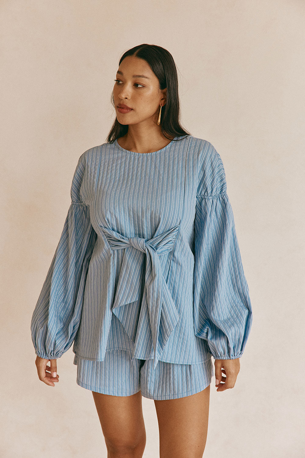 SAMPLE-Hailey Top - Blue Stripe – SABO
