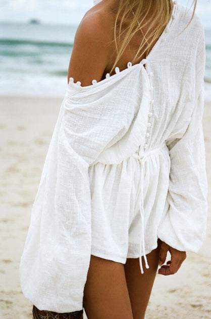 SAMPLE-Elsa Playsuit - White