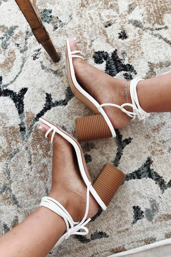 Strappy Eva Heels - Ivory